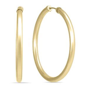 40mm 14k yellow gold filled endless hoop earrings (3mm gauge)