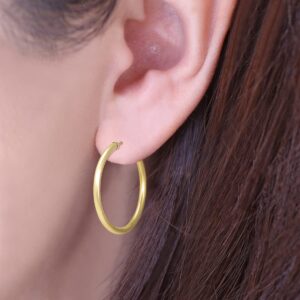 40MM 14K Yellow Gold Filled Endless Hoop Earrings (3mm Gauge)