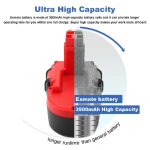 Exmate 2 Pack Ni-MH Battery 18V 3.5Ah Replace for Bosch BAT181 BAT025 BAT026 BAT160 BAT180 BAT189 PSR 18 VE-2 GSR VE-2 GSB 18 VE-2 13618 22618 23618 1644K 1662B 3860CK (18V 2 Pack)