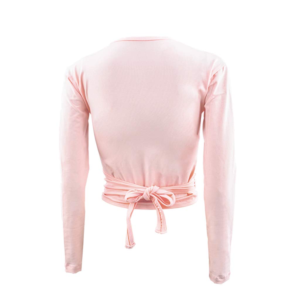 Bezioner Ballet Wrap Top Girls Ballet Sweater Dance Sweater for Girls Pink, S