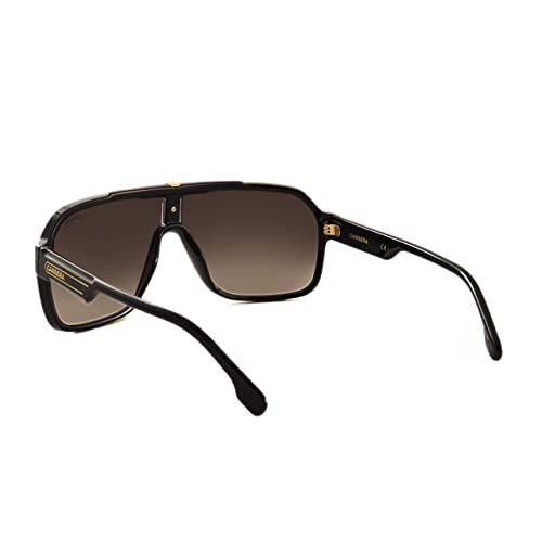 Carrera Men's 1014/S Shield Sunglasses, Black/Brown Gradient, 64mm, 10mm