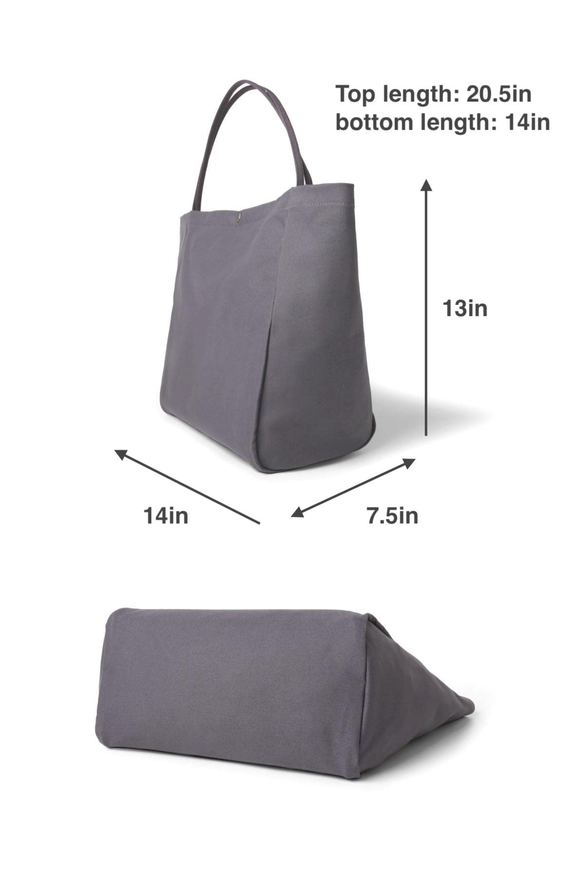 Jeelow Canvas Tote Handbag Shoulder Bag Purse Lightweight Yoga Shopping Travel For Men Women (Grey Purple Oversize)