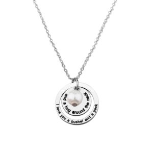 i love you a bushel and a peck necklace gift for mom grandma (silver)