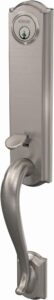 schlage lock company fct58 camelot exterior only handleset, satin nickel