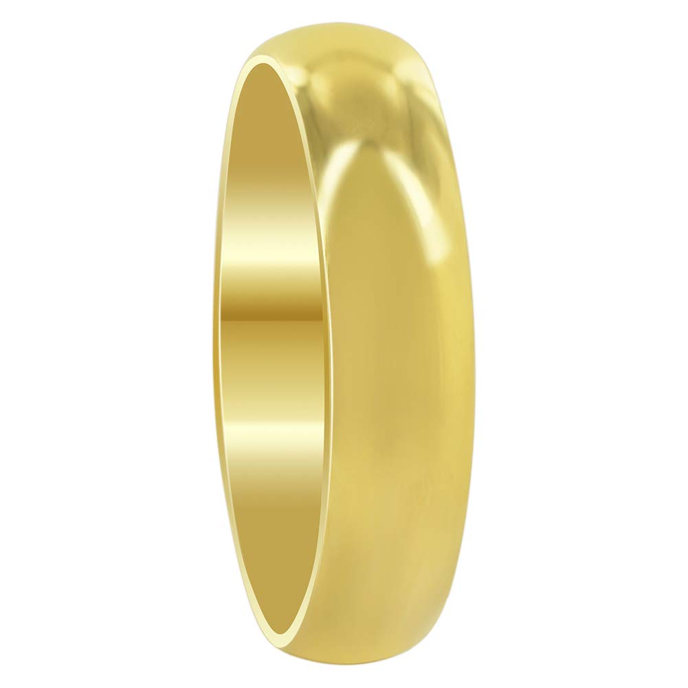 Gem Avenue Gold Plated Stainless Steel Elegant Comfort Fit 5mm Wedding Band Ring For Women, A Gift for Special Occasions Size 13