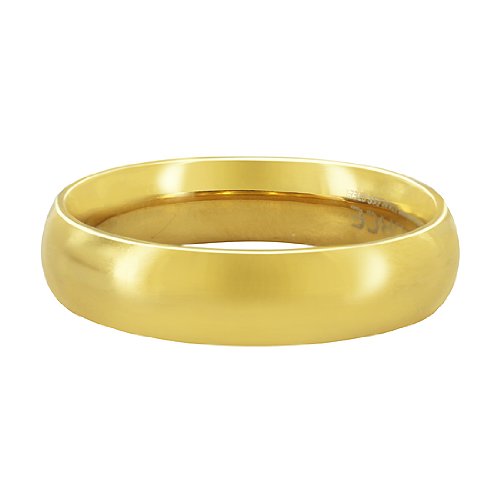 Gem Avenue Gold Plated Stainless Steel Elegant Comfort Fit 5mm Wedding Band Ring For Women, A Gift for Special Occasions Size 13