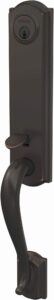 schlage fct58cam716 schlage fct58-cam custom camelot keyed entry single cylinder half plate handleset - exterior only