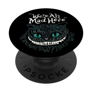 cheshire alice cat we're all mad here wonderland popsockets popgrip: swappable grip for phones & tablets popsockets standard popgrip