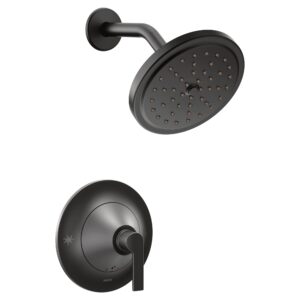 moen doux matte black posi-temp shower only kit, valve required, ts2202bl