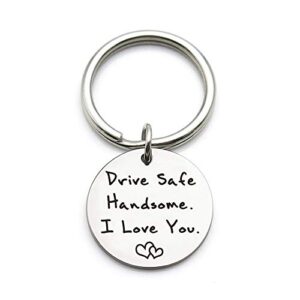 xgakwd drive safe keychain handsome i love you gift for husband boyfriend him, car driver trucker keychain gifts