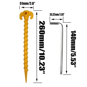 FGen 10pcs Threaded Nail Plastic Nail Tent Tent Canopy Picnic Mat Nail Stability Spiral Screw Assembly