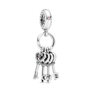 pandora jewelry keys of love dangle crystal and cubic zirconia charm in sterling silver