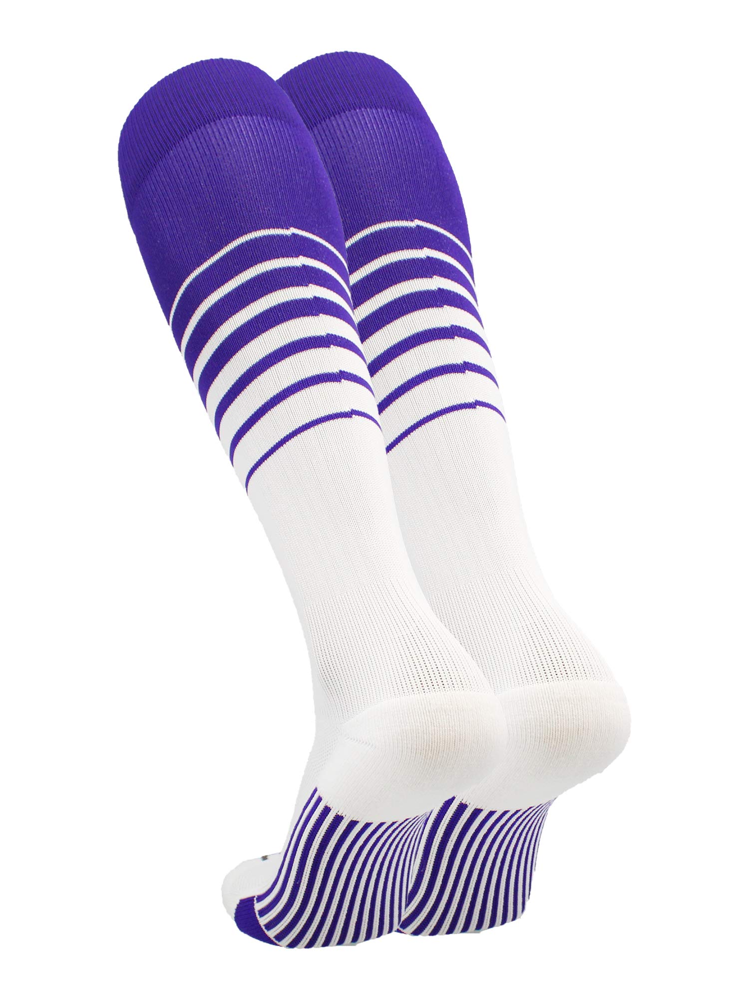 TCK Sports Elite Breaker Soccer Socks (Purple/White, Medium)