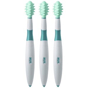 nuk adult toothbrush, 3 count, battery powered