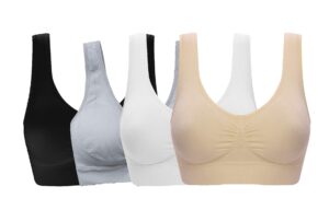 women's comfort workout sports bra low-impact activity sleep bras pack of 4 3xl