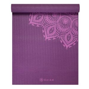 gaiam purple mandala prem print yoga mat 6 mm, 1 ea