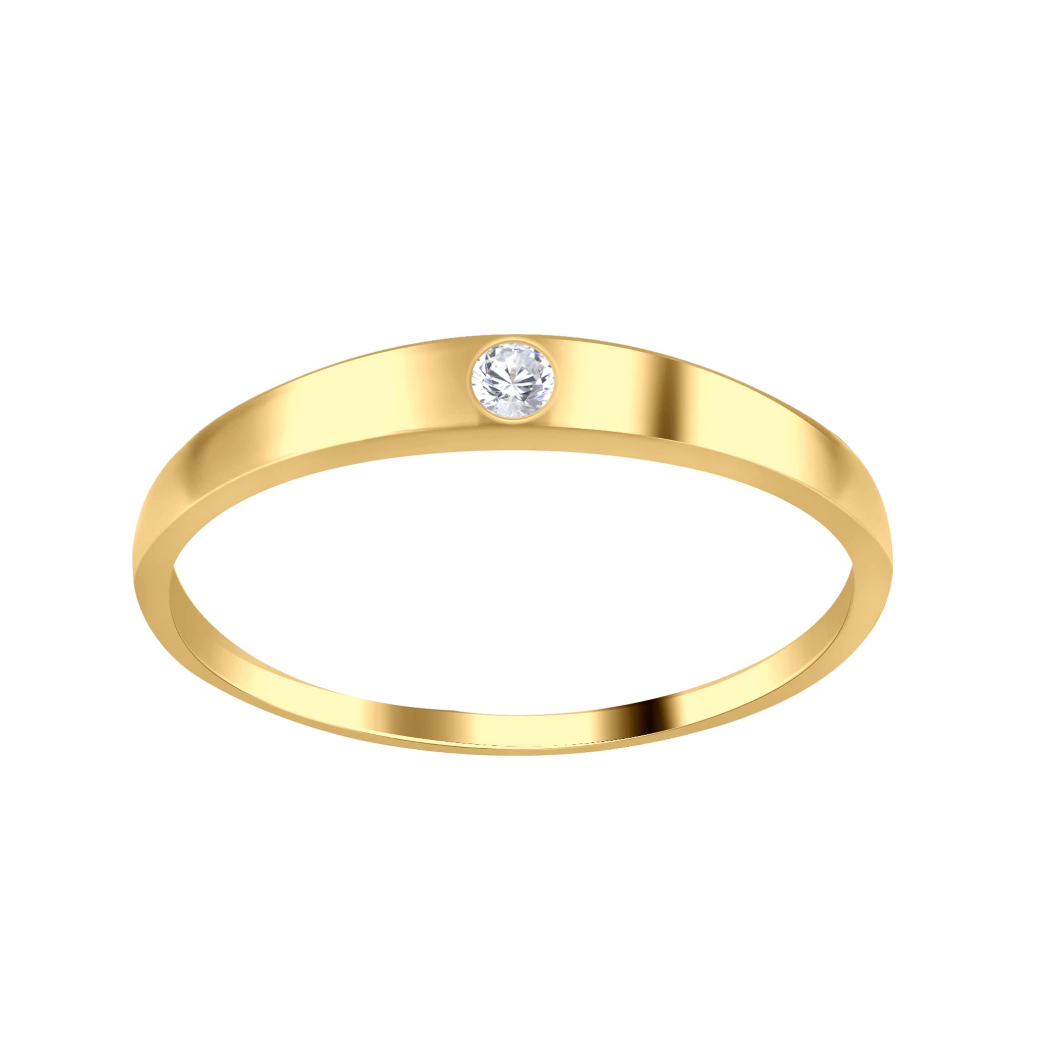 Gold-Plated Band Baby Ring with Clear CZ (Size 1)