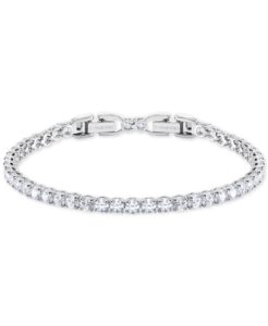 swarovski crystal deluxe white rhodium-plated tennis bracelet