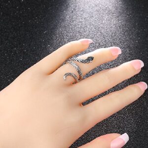 Cinlan Cobra Shaped Ring Open Ring Temperament Snake Vintage Ring