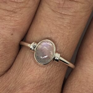 Koral Jewelry Oval Moonstone Delicate Ring 925 Sterling Silver Vintage Boho Chic (5)