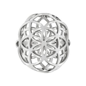 Dabble Seed of Life Ring Sterling Silver 925 Sacred Geometry Flower of Life Yoga Jewelry (6)