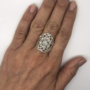 Dabble Seed of Life Ring Sterling Silver 925 Sacred Geometry Flower of Life Yoga Jewelry (6)