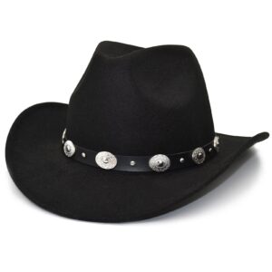 lisianthus men & women's felt wide brim western cowboy hat black