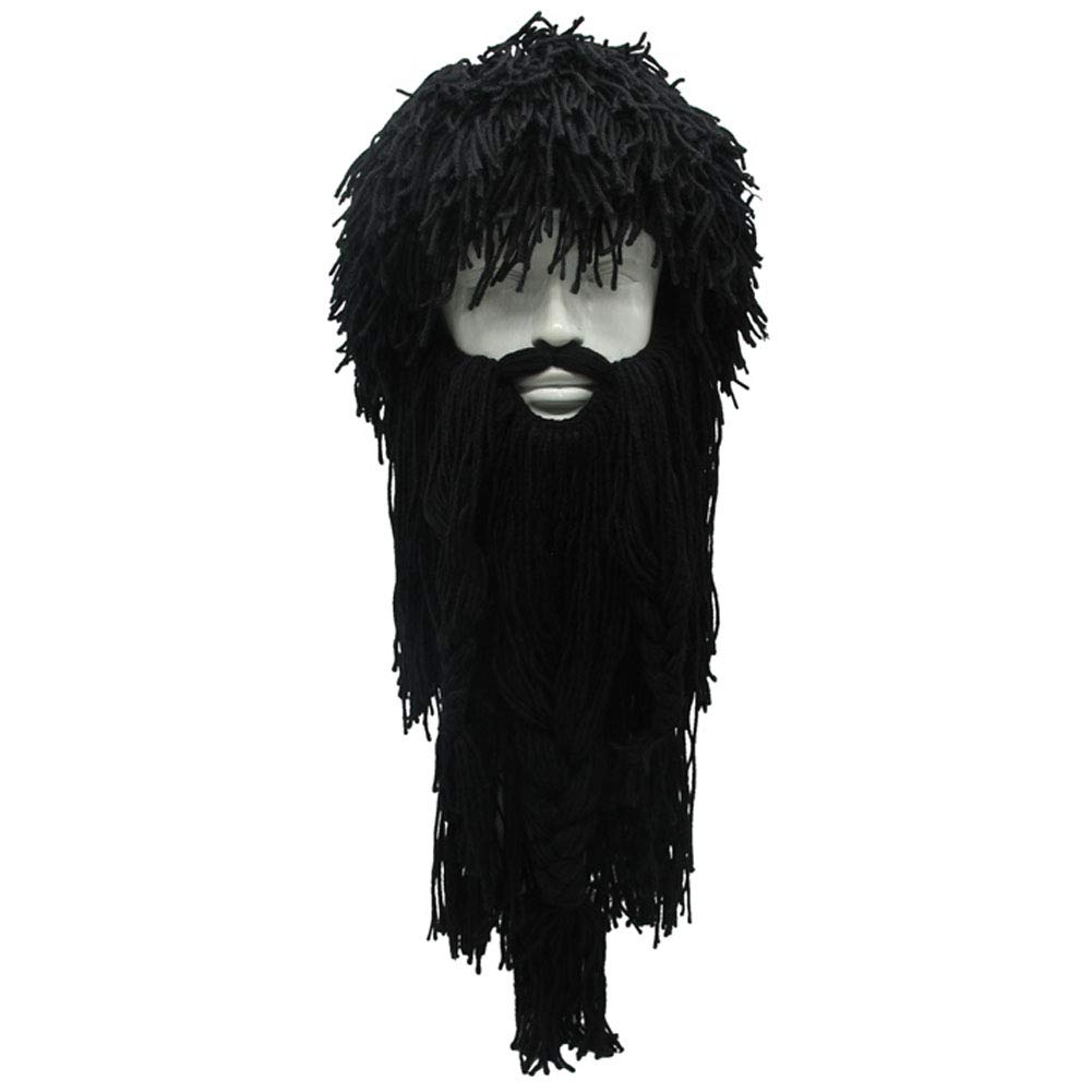 Creative Barbarian Knit Beard Hat Funny Knit Hat Wig Beanie Hat Beard Facemask