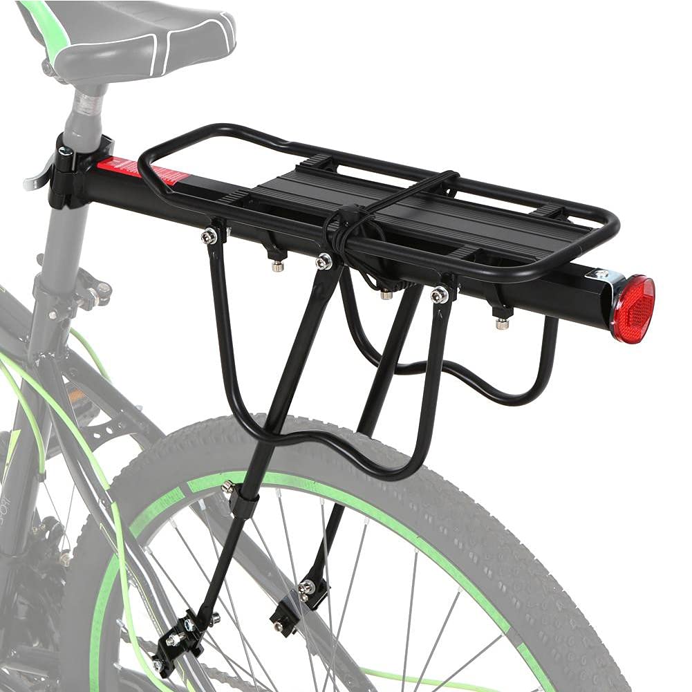 Bike Rear Rack, Aluminum Alloy Bike Rear Seat Luggage Shelf Rack Carrier Racks Quick Release Adjustable Cargo Carrier, 25kg Maximum Bearing