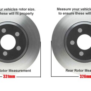 Detroit Axle - Front Brake Kit for 4WD 1999-2004 Ford F-250 F-350 Super Duty 2000-2005 Excursion Brake Rotors and Ceramic Brakes Pads Replacement : 13.03" inch Front Rotor Diameter