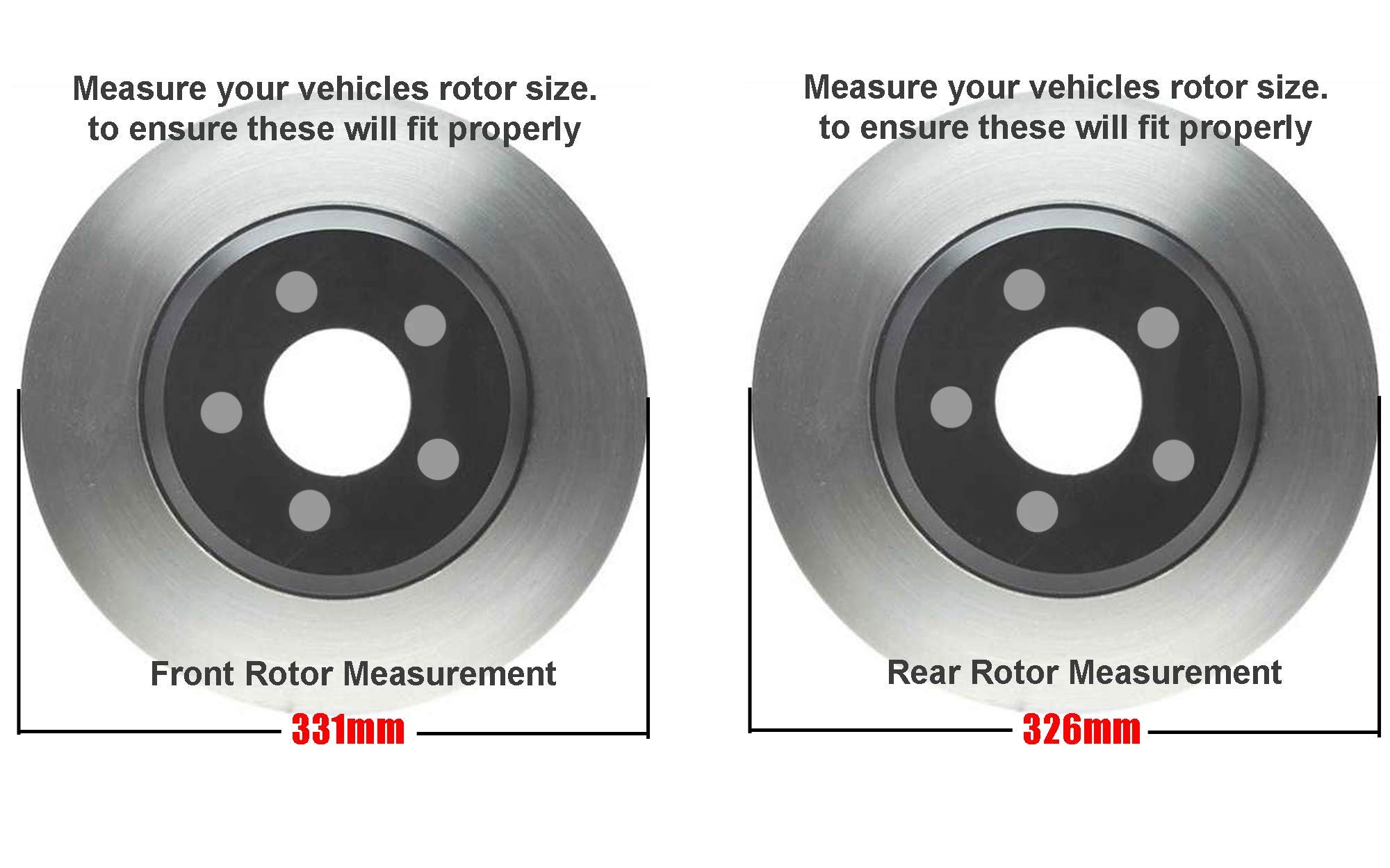 Detroit Axle - Front Brake Kit for 4WD 1999-2004 Ford F-250 F-350 Super Duty 2000-2005 Excursion Brake Rotors and Ceramic Brakes Pads Replacement : 13.03" inch Front Rotor Diameter