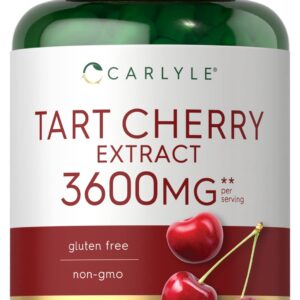 Carlyle Tart Cherry Extract Capsules | 200 Count | Non-GMO and Gluten Free Formula | Traditional Herb Supplement