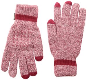 muk luks women's touchscreen gloves, red, osfm