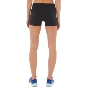 asics women's circuit 3 inch compression shorts, team black, medium