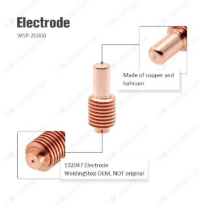 192047 Electrode 192051 Tip for Miller Spectrum 2050/2255 Plasma Cutter ICE-55C/CM Torch PKG-10