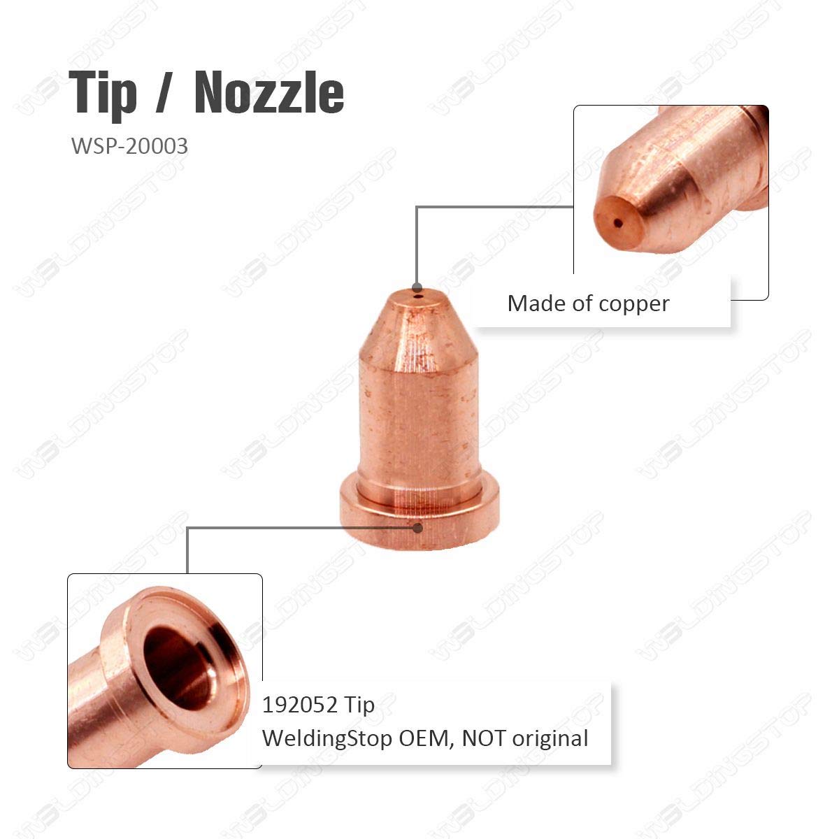 Plasma Extended Electrode Tip For Miller Spectrum 625/625 X-TREME Cutter ICE-40C/40T/55C PK-10