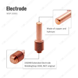 Plasma Extended Electrode Tip For Miller Spectrum 625/625 X-TREME Cutter ICE-40C/40T/55C PK-10