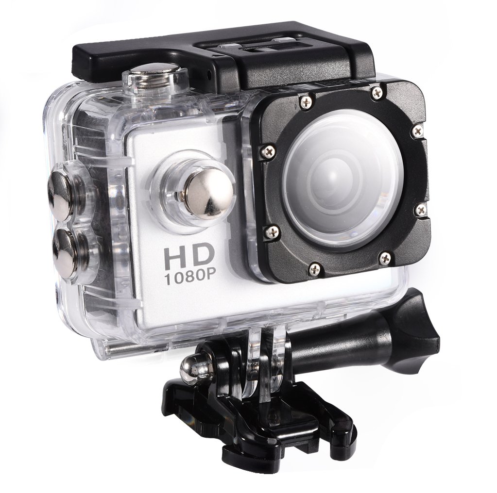 FOSA 1080P Action Camera Ultra HD Underwater Camera, 30 Meters Waterproof 90 Degree Wide Angle Outdoor Sports Cam Kit with Waterproof Housing Case, Mini DV Camcorder Buildin Rechargeable Battery