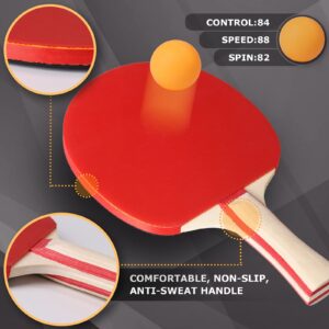 XGEAR Anywhere Ping Pong Equipment to-Go Includes Retractable Net Post, 2 Ping Pong Paddles, 3 pcs Balls, Attach to Any Table Surface