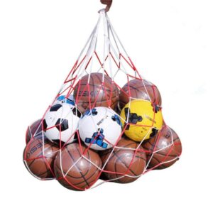 wendy mall white red basketball storage bag football soccer sports ball mesh net nylon bag large size ball carry bag