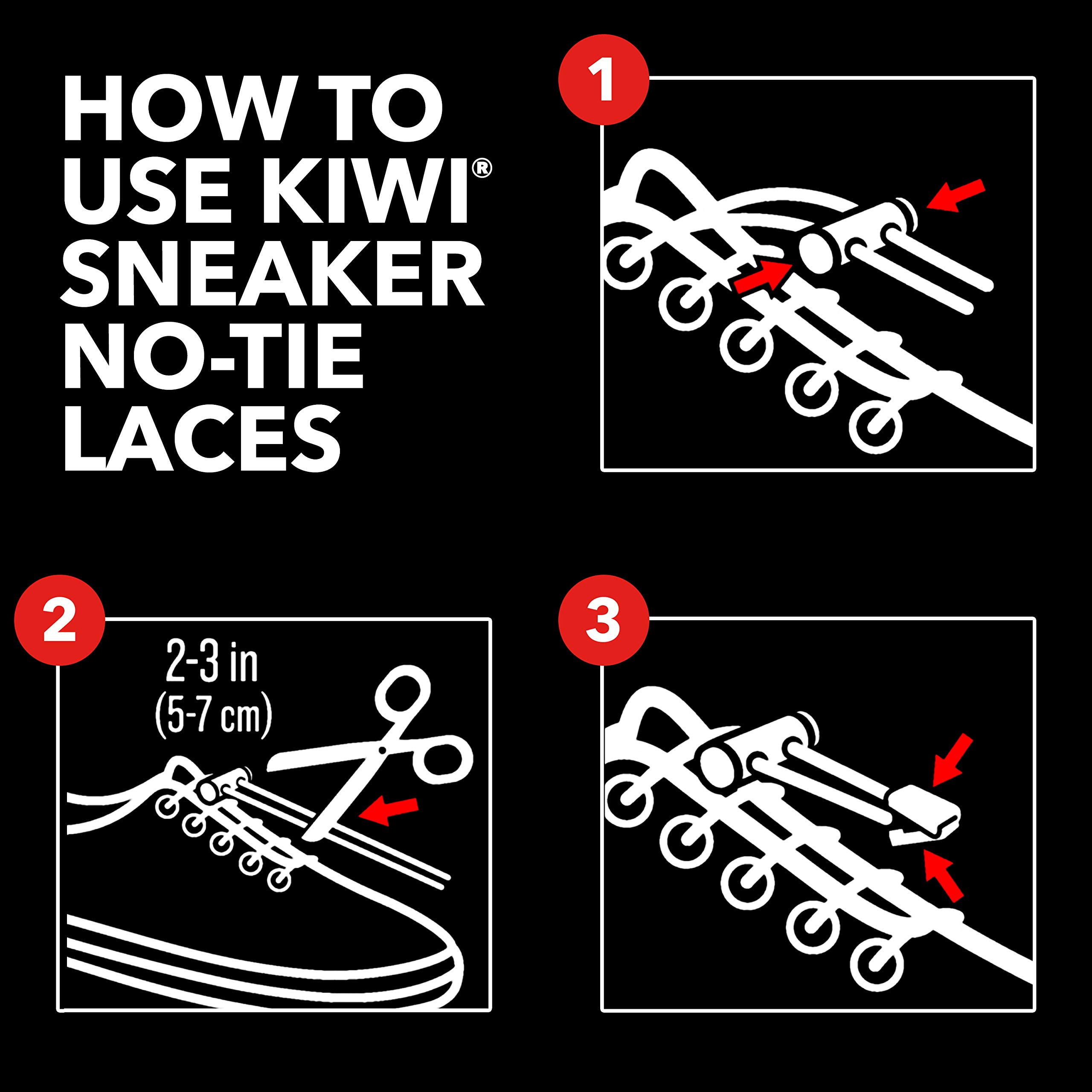 KIWI Sneaker No-Tie Shoe Laces, Black, One Size Fits All, 1 Pair