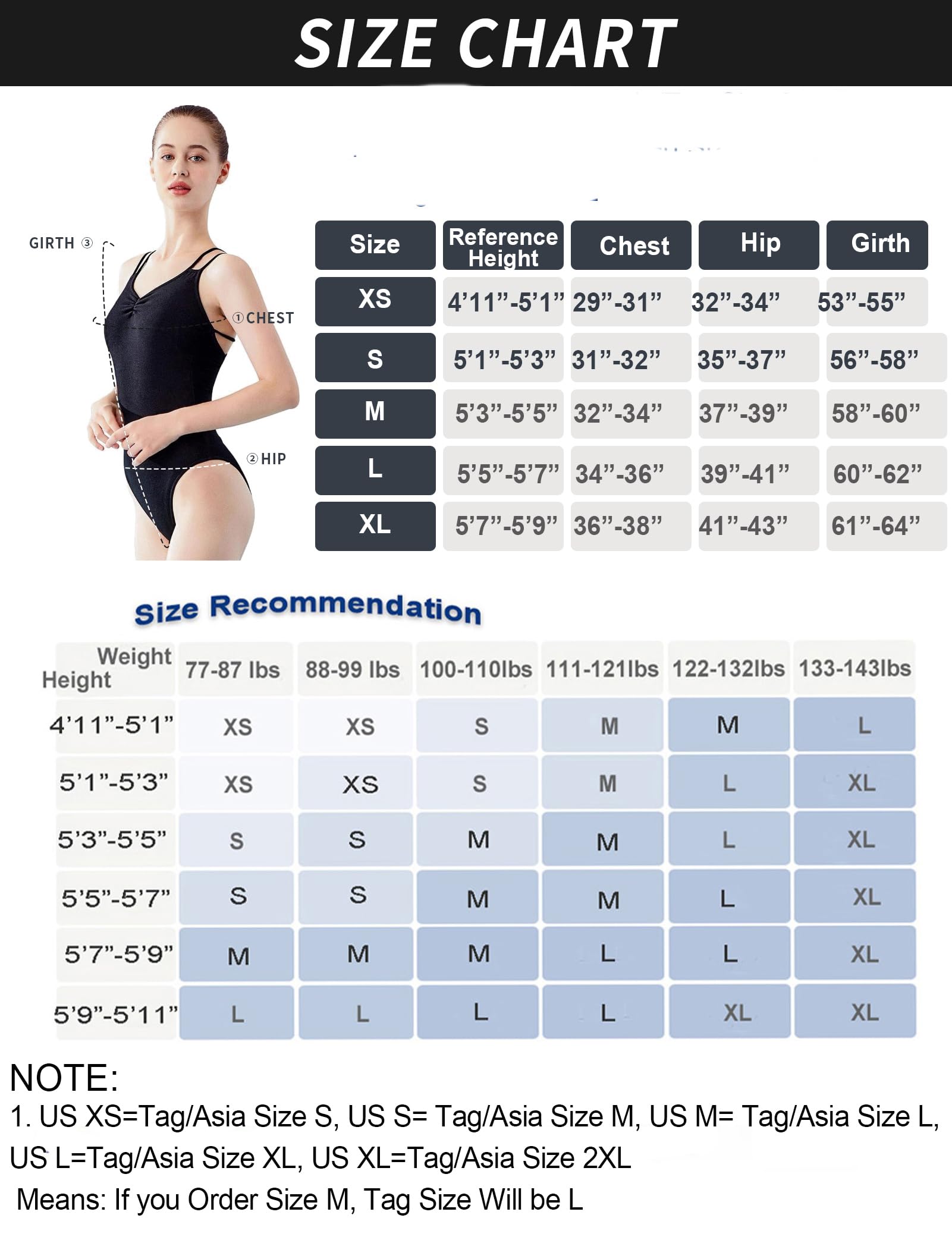 Daydance Black Women Dance Leotards Adult Double Straps Ballet Clothes