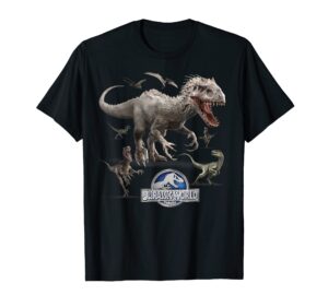 jurassic world indominus rex raptor run t-shirt