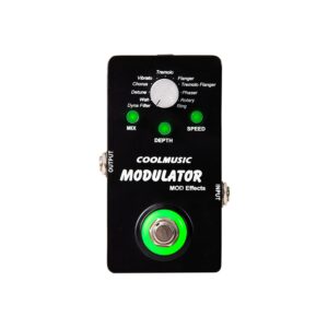 coolmusic a-me01 modulator multi effects pedal with 11 modes dyna filter wah chorus tremolo flanger phaser rotary ring