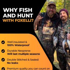 Foxelli Neoprene Chest Waders, Camo Hunting & Fishing Waders for Men & Women with Boots, Waterproof Bootfoot Waders