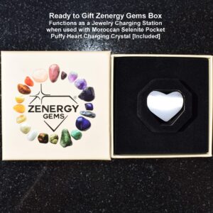 Zenergy Gems Charged Premium 6.5" Natural Pietersite Crystal 12mm Bead Bracelet + Selenite Charging Heart Included