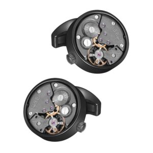 merit ocean cufflinks steampunk movement shape cufflinks for men mens shirt vintage gears cufflinks business wedding（black in the middle）