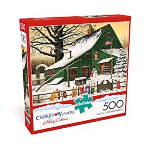 Buffalo Games - Charles Wysocki - Cocoa Break at The Copperfields - 500 Piece Jigsaw Puzzle Multi, 21.25"L X 15"W