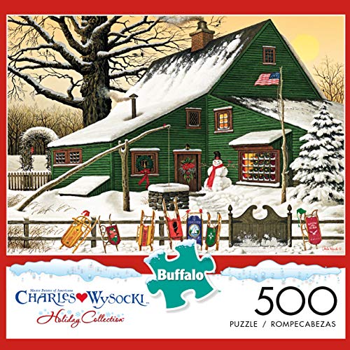 Buffalo Games - Charles Wysocki - Cocoa Break at The Copperfields - 500 Piece Jigsaw Puzzle Multi, 21.25"L X 15"W