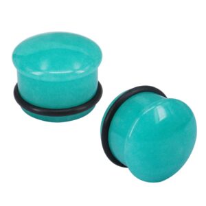 zs mozambique amazonite natural stone ear plug ear gauge noble temperament single flare ear expander tunnel (gauge=0g(8mm))